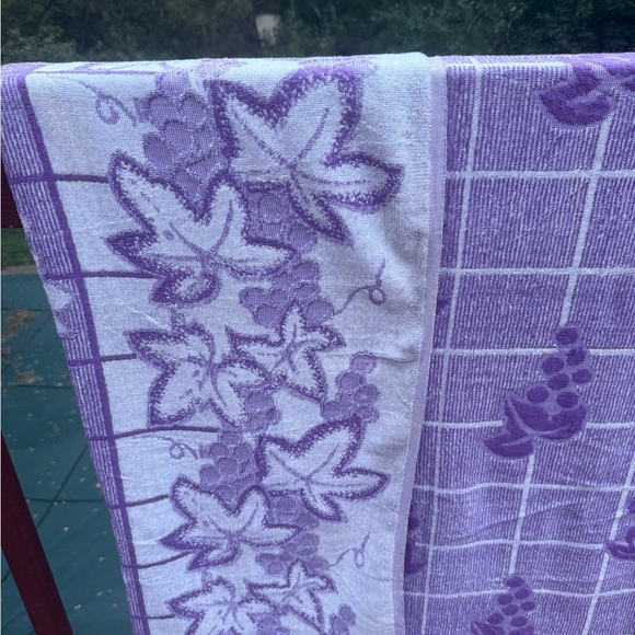 Bedding | Vintage New Purple White Grape Vine Cotton Terry Bath ...